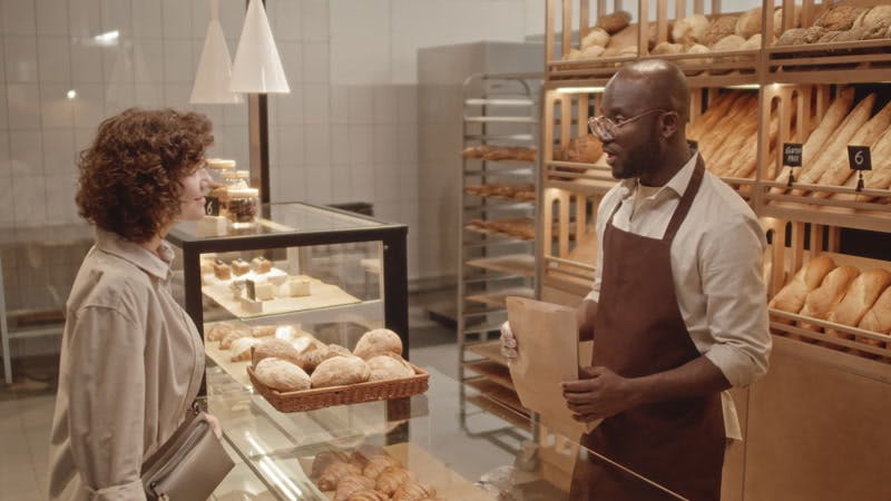Paper Bag, Baker, Customer, Buying by SeventyFour – Stock Footage | Artlist