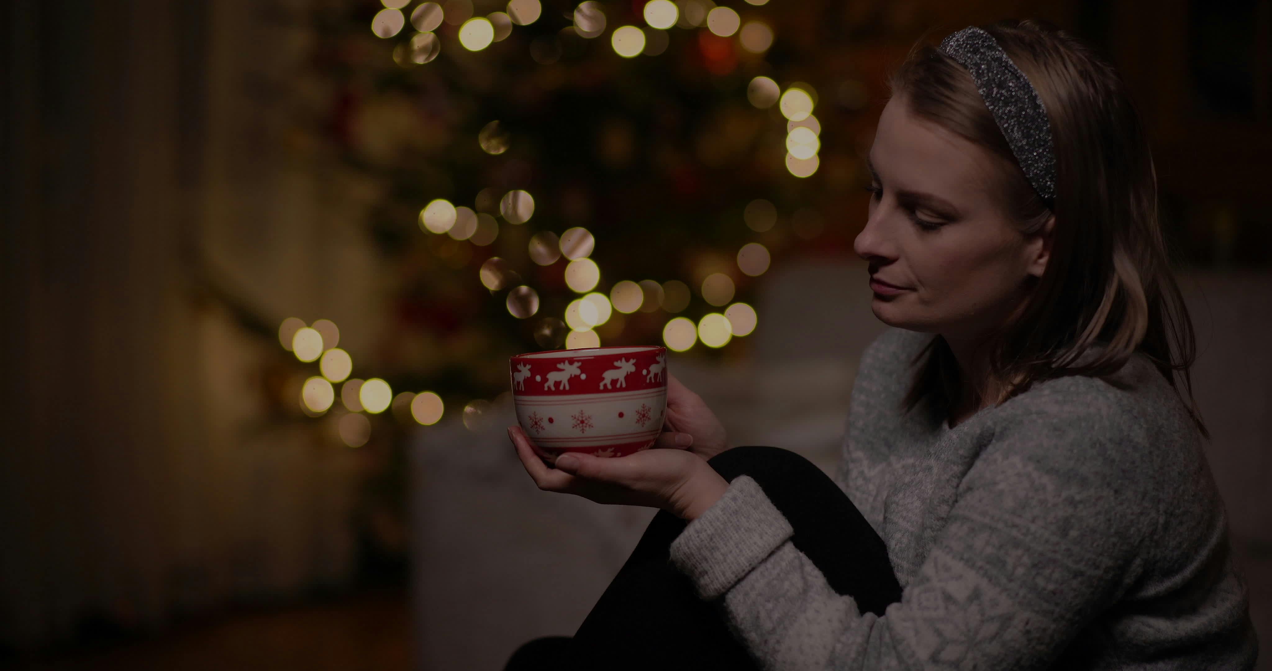 Discover woman-celebrating-christmas-alone, a story-driven footage ...