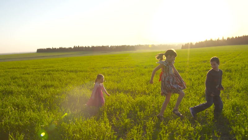 Field, Running, Skipping, Kids by The Stock Studio – Stock Footage ...