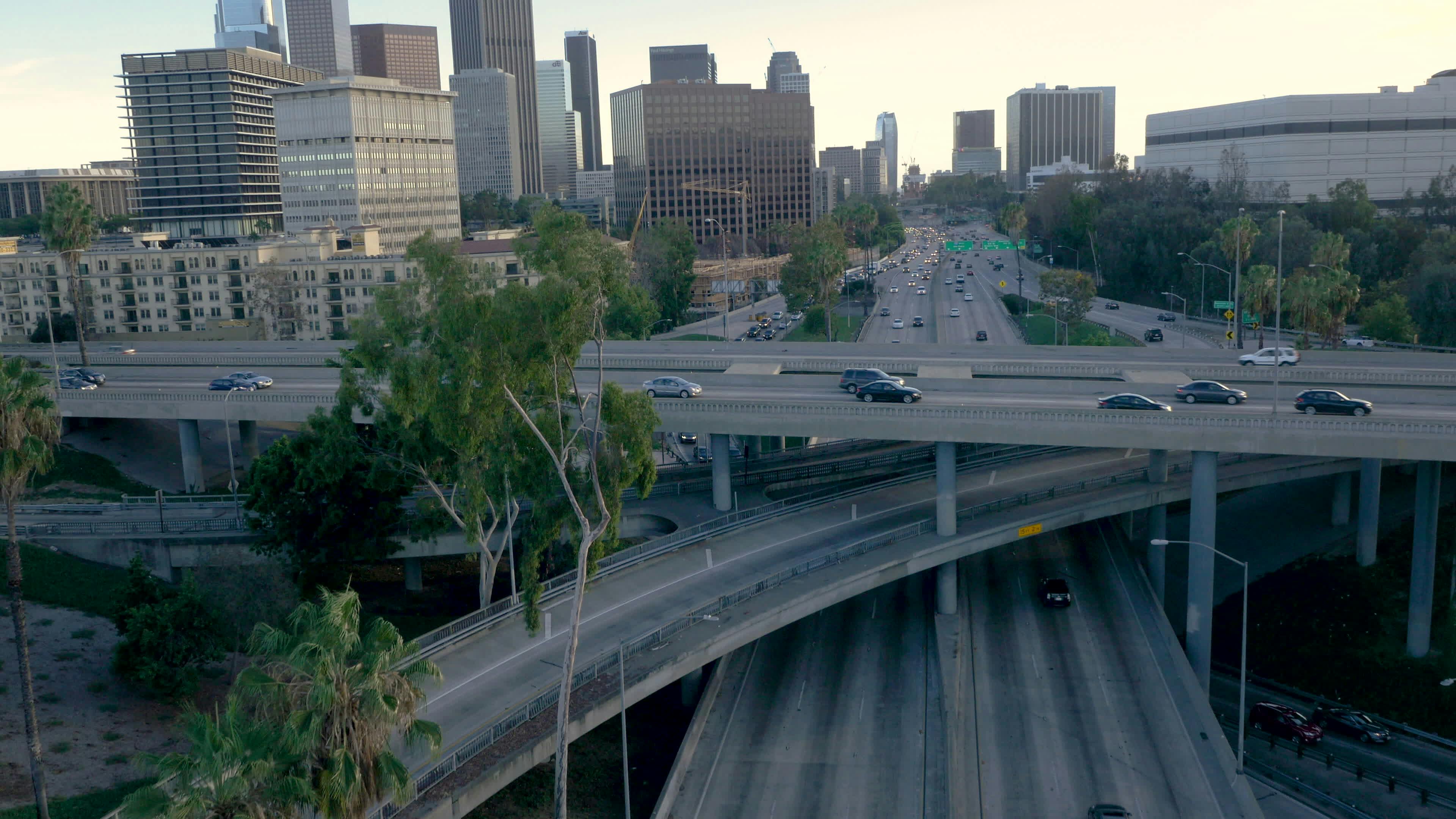 Discover drone-downtown-la-freeways, a story-driven footage