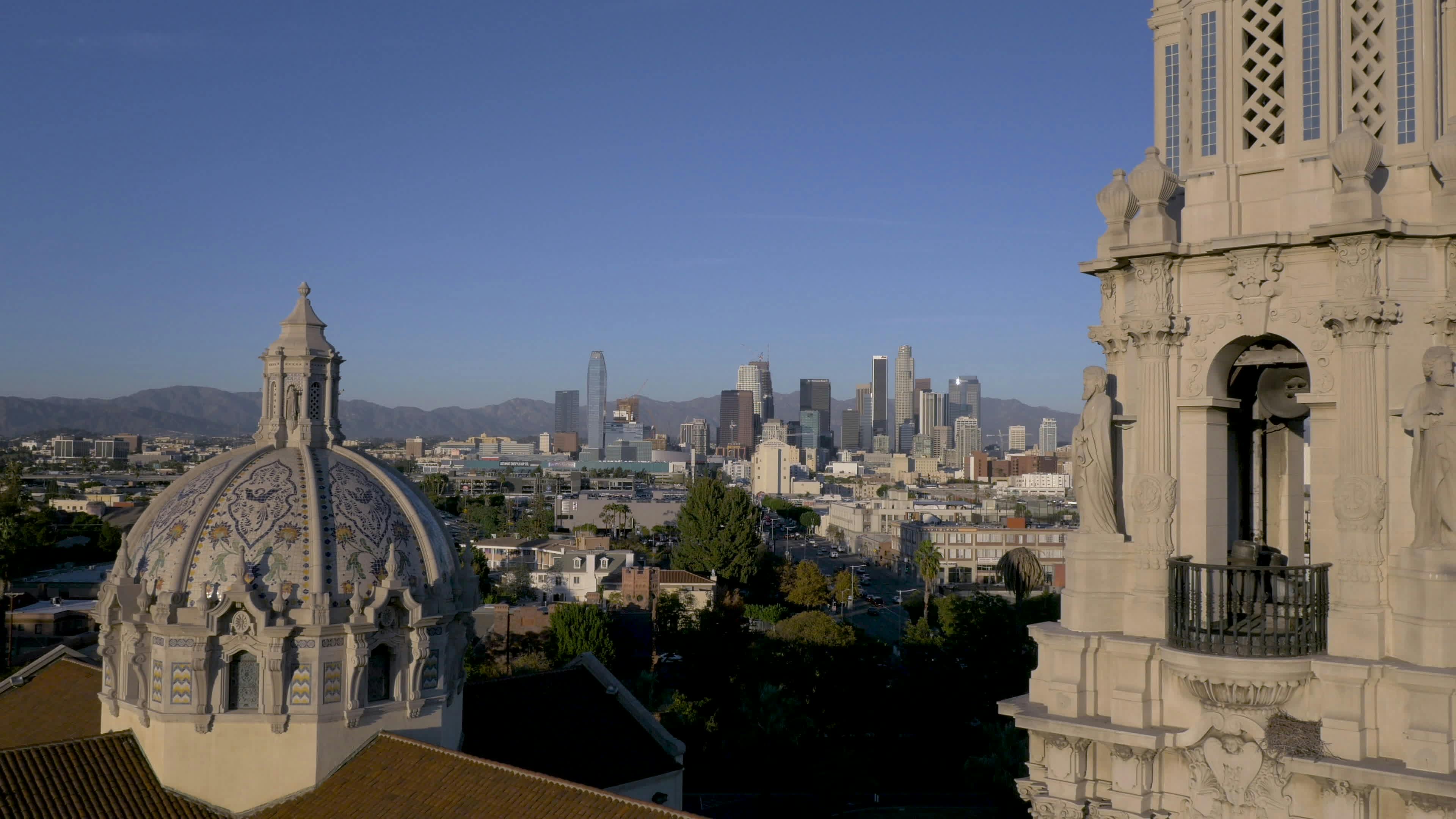 Discover aerials-of-los-angeles-church-and-skyline, a story-driven ...