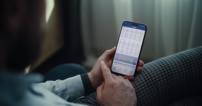 Trader, Using Phone, Working, Trading by Frame Stock Footage – Stock ...