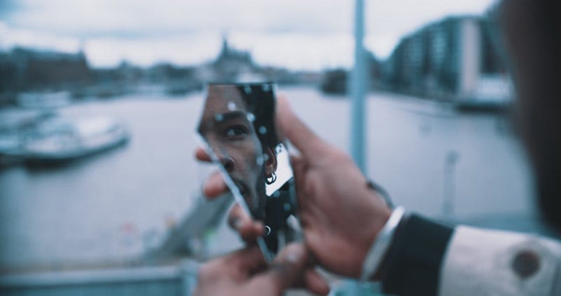 Looking, Black Man, Reflection, Mirror by Hans Peter Schepp – Stock ...