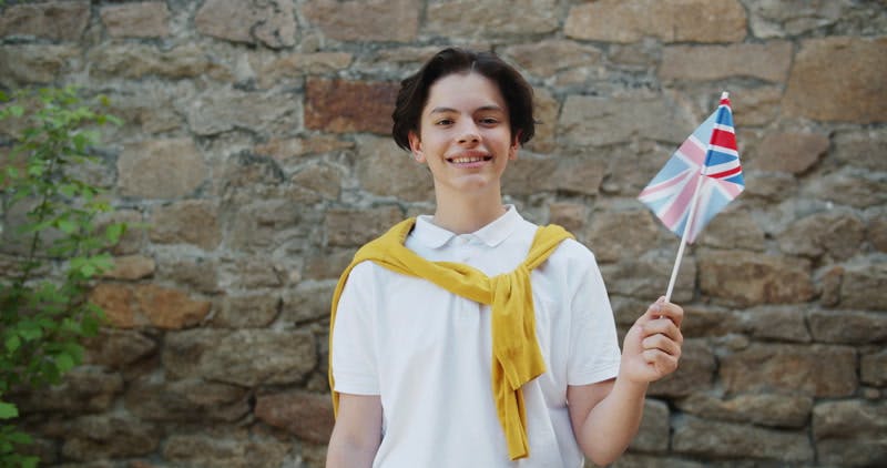 Smiling, Boy, Bricked Wall, Looking At Camera by VITALY GARIEV – Stock ...
