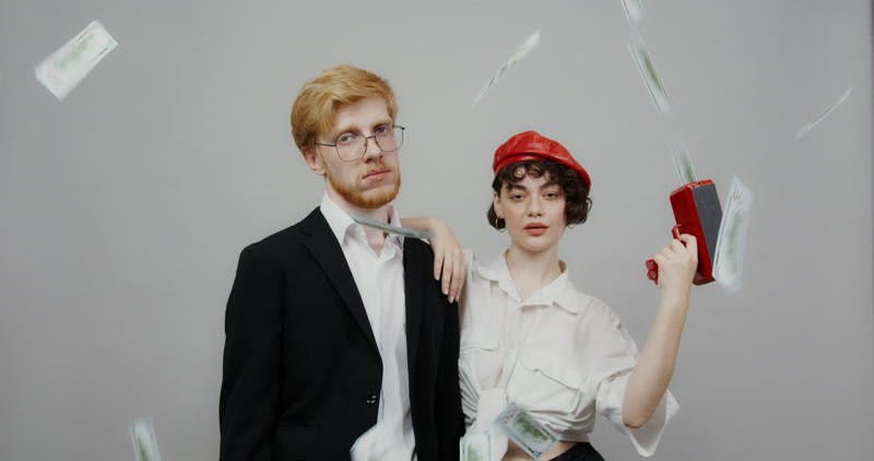 Looking At Camera, Bills, Ginger, Money Gun by M-ART production – Stock ...