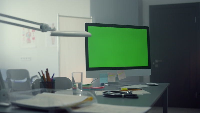 Computer, Sticky Notes, Keyboard, Green Screen by Stockbusters – Stock ...