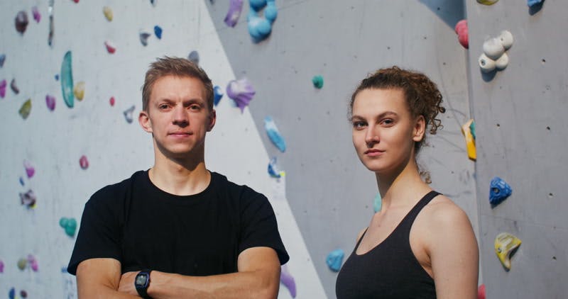 Looking At Camera, Artificial Climbing Wall, Bouldering, Climbers by M ...