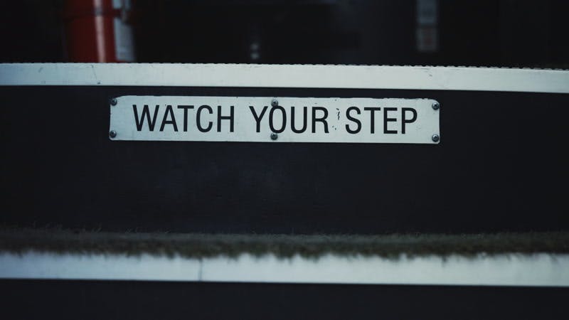 Watch Your Step, Sign, Steps by Stockbusters – Stock Footage | Artlist