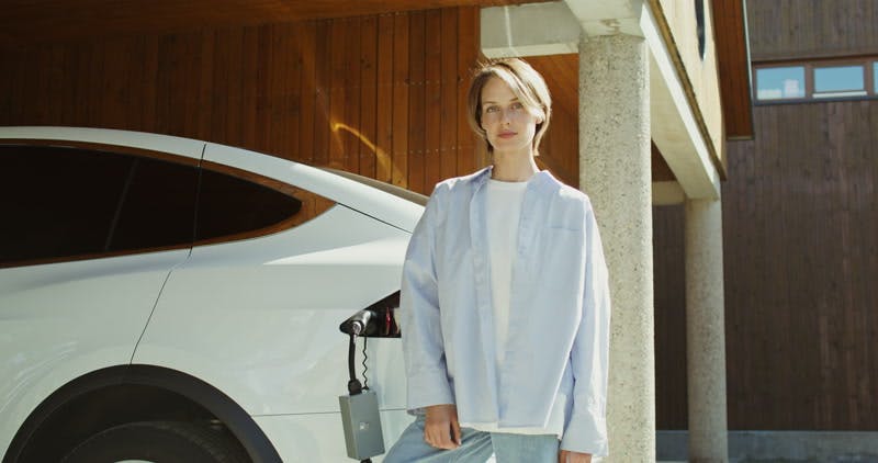 Electric Car, Portrait, Car Charging, Looking At Camera by M-ART ...