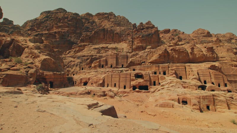 Arabian Desert, Carved Sandstone, Nabataean, Royal Tombs by Wind ...