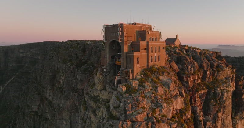Cliff, Rugged, Mountain Top, Building by 21 Aerials – Stock Footage ...