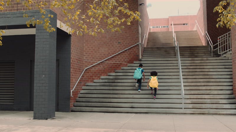 Walking, Girl, Siblings, School Bags by Maya Baran – Stock Footage | Artlist
