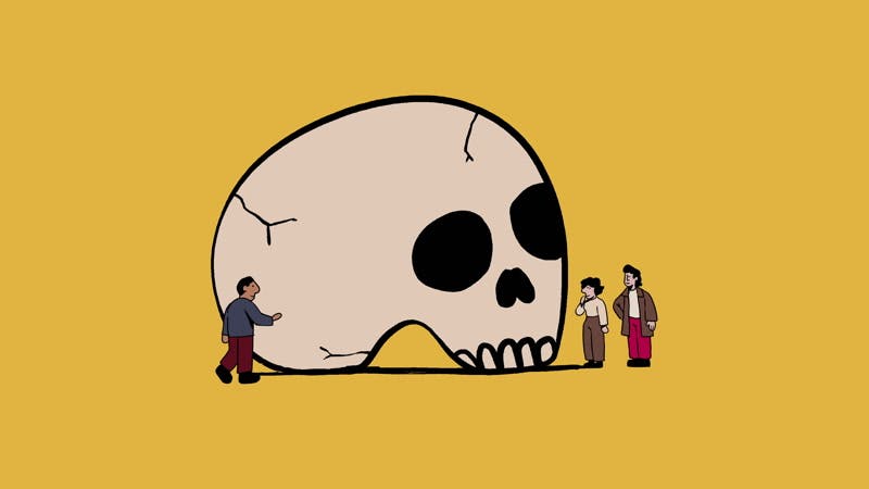 Skull, Cartoon, Tiny People, 2d by Alex Grigg – Stock Footage | Artlist