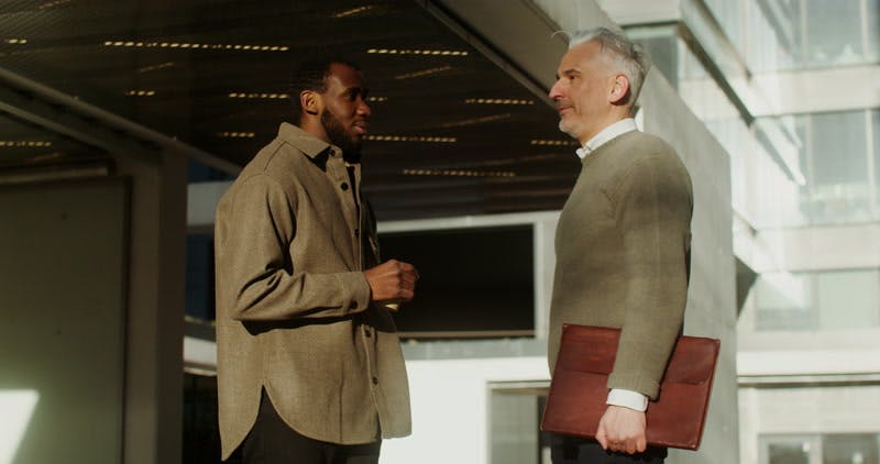 Office Building, Briefcase, Outside, Talking by M-ART production ...