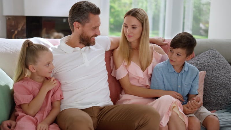 Parents, Kids, Living Room, Sitting by Stockbusters – Stock Footage | Artlist