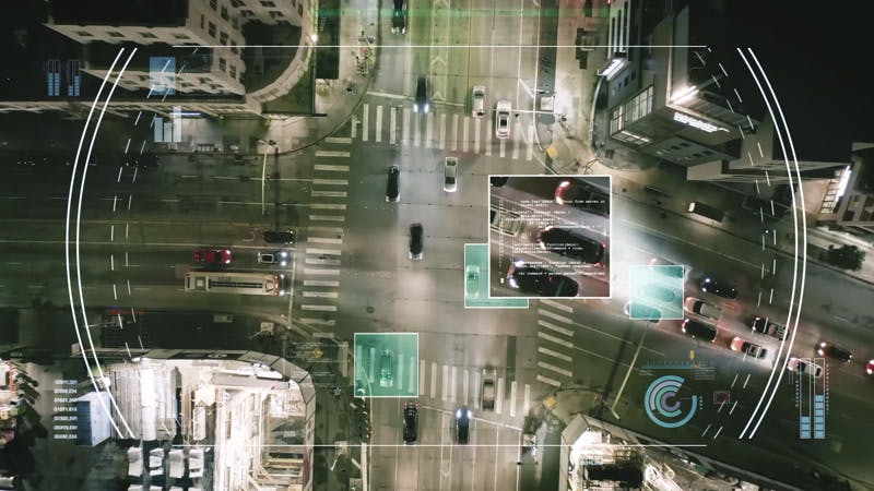 Infographics, Traffic, Car Tracking, Cars by 21 Aerials – Stock Footage ...