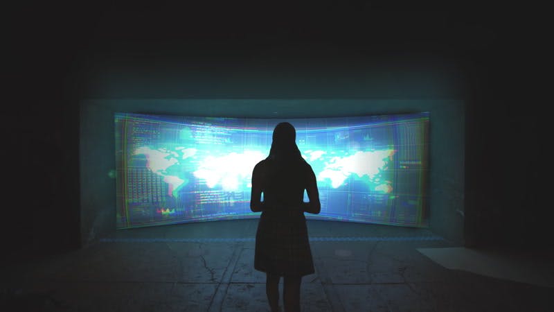 Woman, Silhouette, Screen, Planet by 21 Aerials – Stock Footage | Artlist