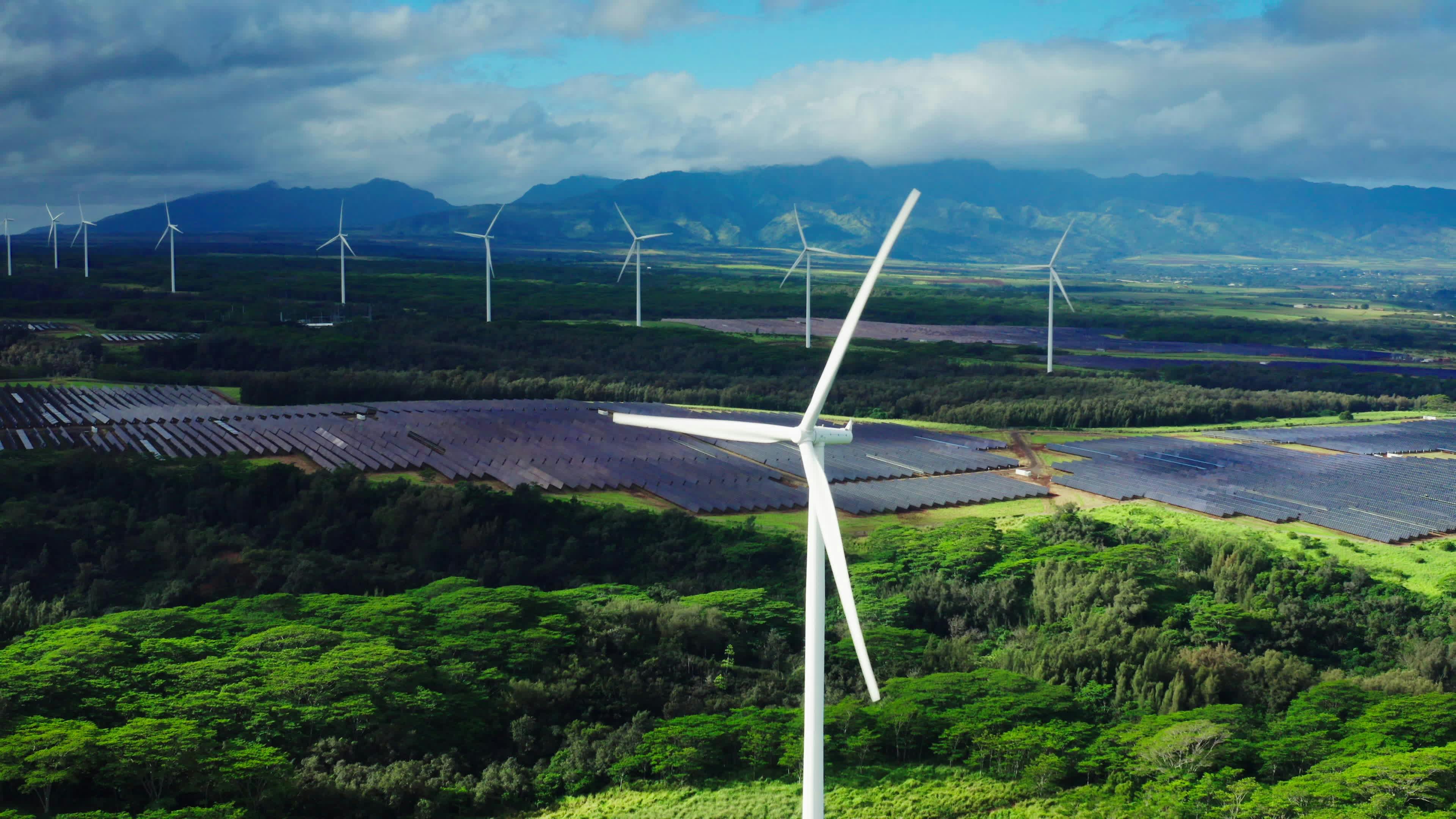 Discover aerials-of-oahu-hawaii-wind-farm, a story-driven footage | Artlist