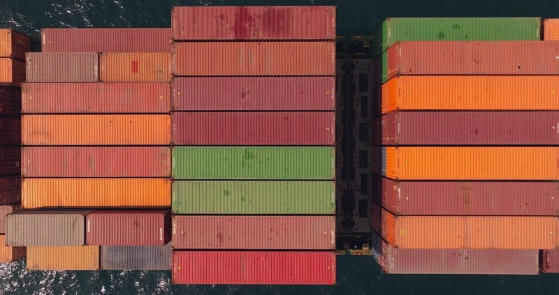 Top Shot, Container Ship, Ocean, Boat by Lior Patel – Stock Footage ...