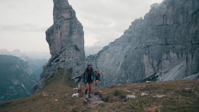 Mountain Top, Girls, Hugging, Hiking by jmg-visuals – Stock Footage ...