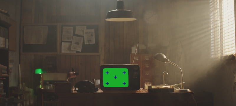 Green Screen, Detective, Office, Retro Tv by Videophilia – Stock ...
