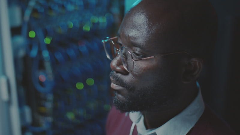 Data Center, Server Room, Man, Computer System by AnnaStills – Stock ...