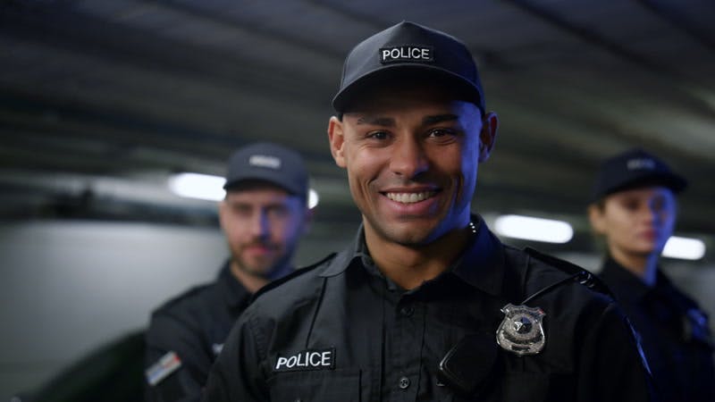 Badge, Cops, Smiling, Looking At Camera by Stockbusters – Stock Footage ...