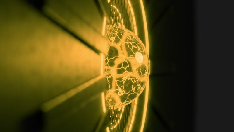 Futuristic, Pulsating, Yellow, Plasma Ball by Finn Moeller – Stock ...