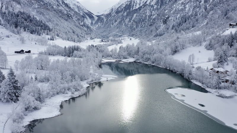 River, Winter, Reservoir, Snow by Alpha Visuals – Stock Footage | Artlist