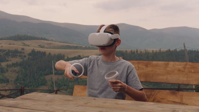 Playing, Boy, Vr, Hills by Frame Stock Footage – Stock Footage | Artlist