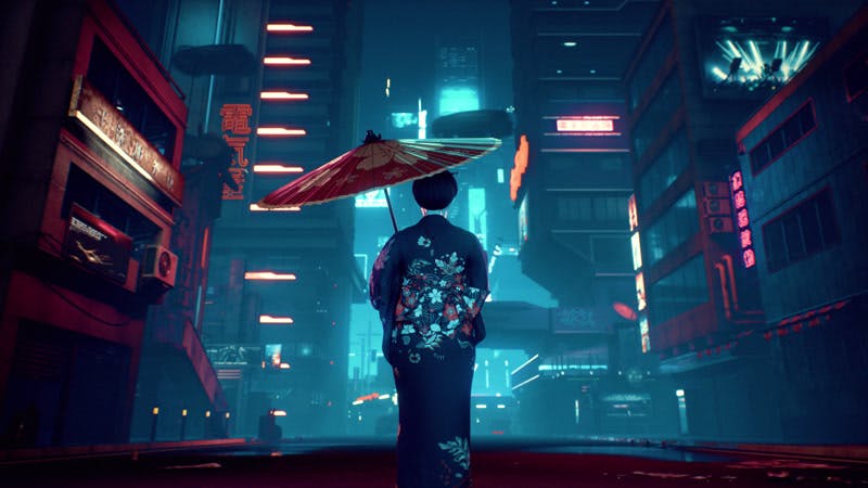Nihongami, Geisha, Futuristic, Neon Lights by Rivardo Trimarda Kusuma ...