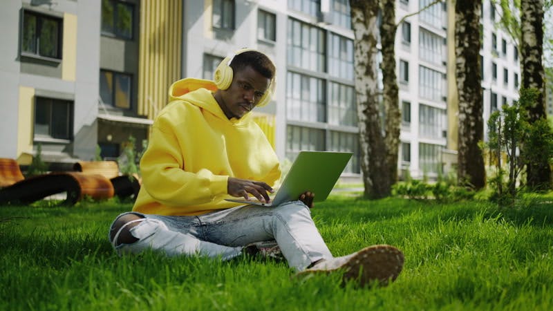 Man, University, Campus Building, Yellow by Evgenii Petrunin – Stock ...