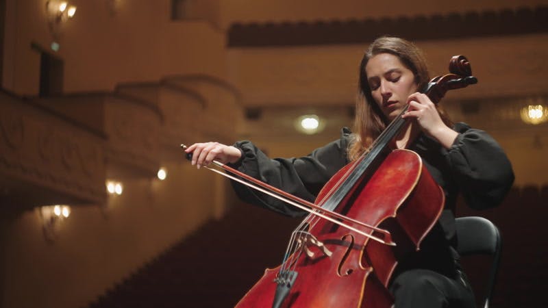 Cellist, Playing, Cello, Concert Hall by Evgenii Petrunin – Stock ...