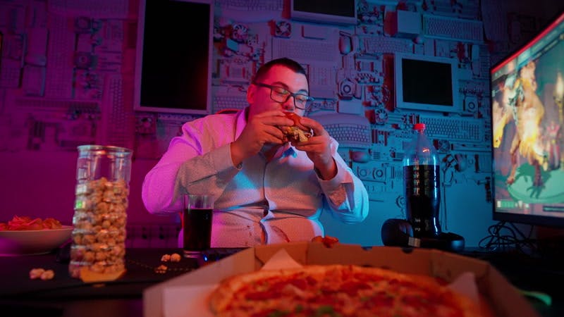Burger, Gamer, Eating, Computer by Volodymyr Svystun – Stock Footage ...