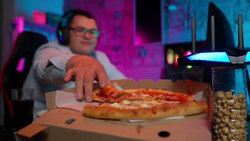 Gamer, Pizza, Eating, Junkfood by Volodymyr Svystun – Stock Footage ...