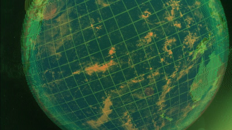 Earth, Glitch, Spinning, Globe by Hermit Sage Creative Studio – Stock ...