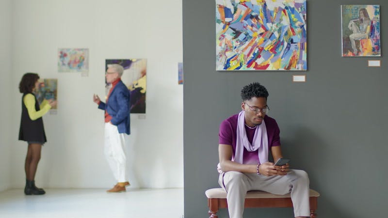 Sitting, Man, Abstract Paintings, Exhibition by AnnaStills – Stock ...