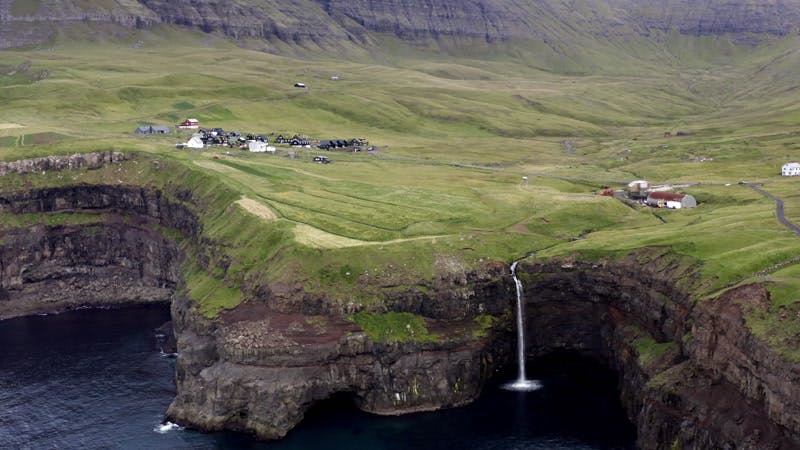 Houses, Cliff, Green, Meadow by Alpha Visuals – Stock Footage | Artlist