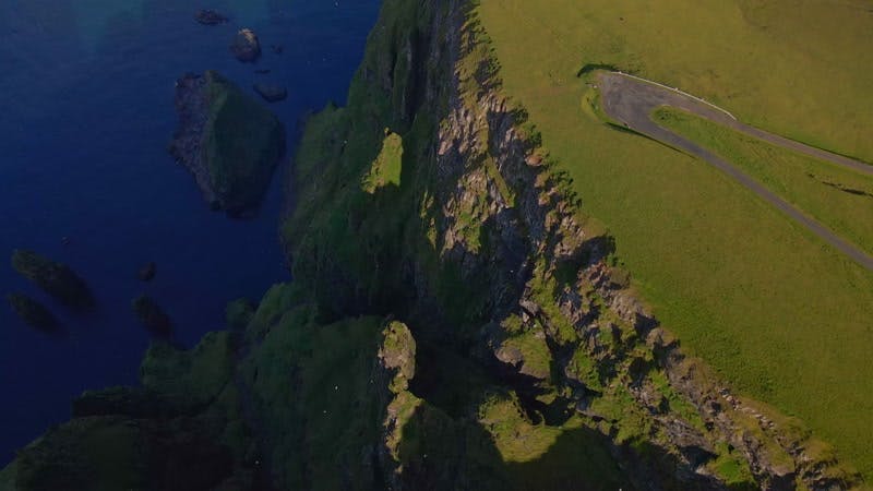 Shore, Rugged Coast, Top Shot, Meadow by Alpha Visuals – Stock Footage ...