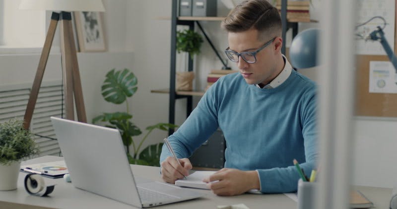 Blue Sweater, Computer, Laptop, Man by VITALY GARIEV – Stock Footage ...