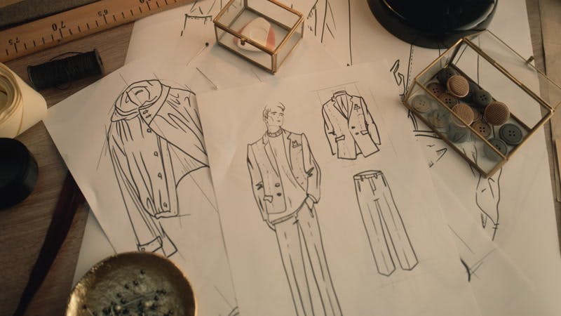 Fashion Studio, Clothes Design, Sketches, Tailor by Frame Stock Footage ...