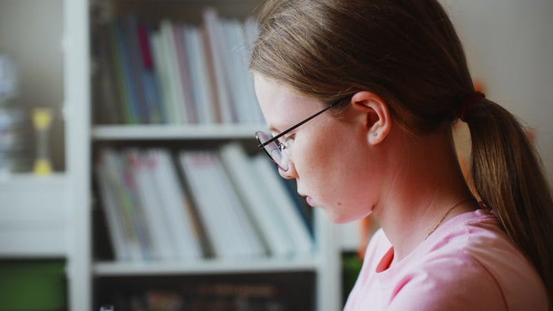 Girl, Portrait, Concentrated, Reading by Dmitrii Borovikov – Stock ...