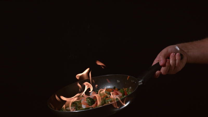 Man, Pan, Vegetables, Cooking by Via Films – Stock Footage | Artlist