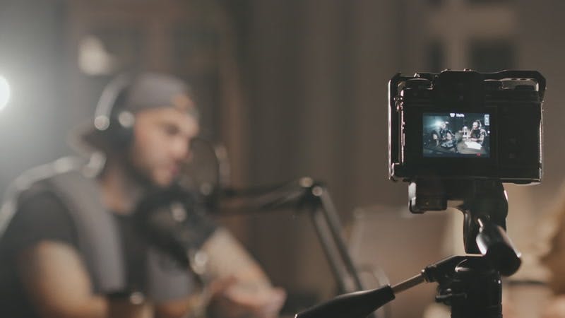 Studio, Sound Equipment, Podcast, Man by Pressmaster – Stock Footage ...