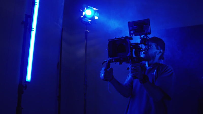 Display Monitor, Lighting Rig, Cameraman, Smoky by Pressmaster – Stock ...