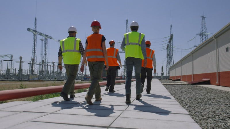 Walking, Safety Wear, Inspection, Workers by Frame Stock Footage ...