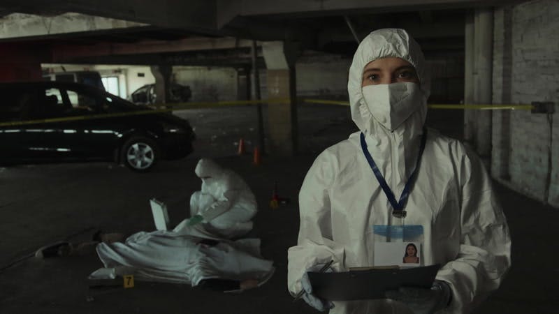 Crime Scene, Dead Body, Looking At Camera, Portrait by Pressmaster ...