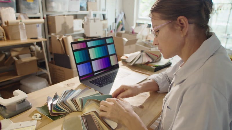 Studio Workshop, Working, Colour Swab, Woman by AnnaStills – Stock ...