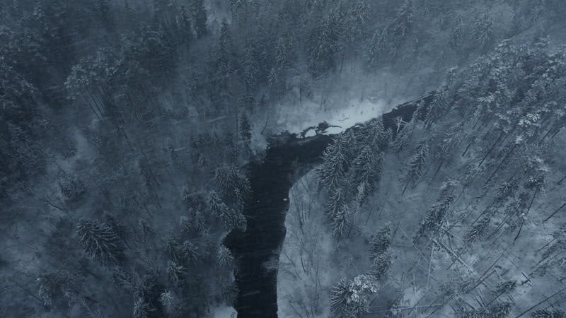 Snow, Drone, Latvia, River by Reinis Kaspars – Stock Footage | Artlist