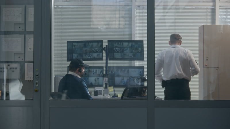 Screens, Observing, Control Room, Officer by Frame Stock Footage ...